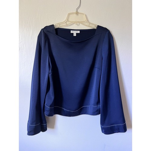Prologue Target Long-sleeve Navy Batwing Blouse With White Embroidery ...