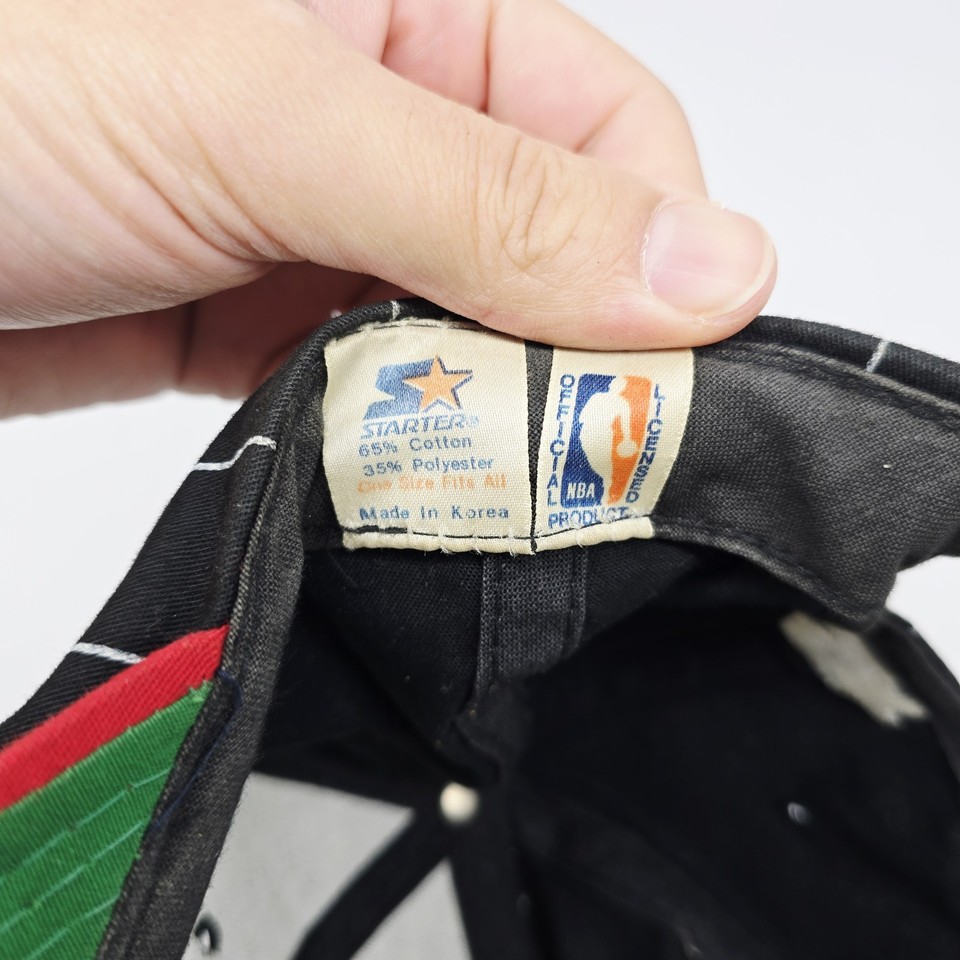 Vintage Chicago Bulls Starter Hat Pinstripe Snapback Black Logo 90s ...