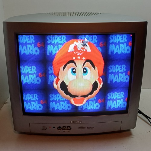 Philips 17PT1666 Color Television CRT TESTED 17" SCART/RCA Silver RETRO ...