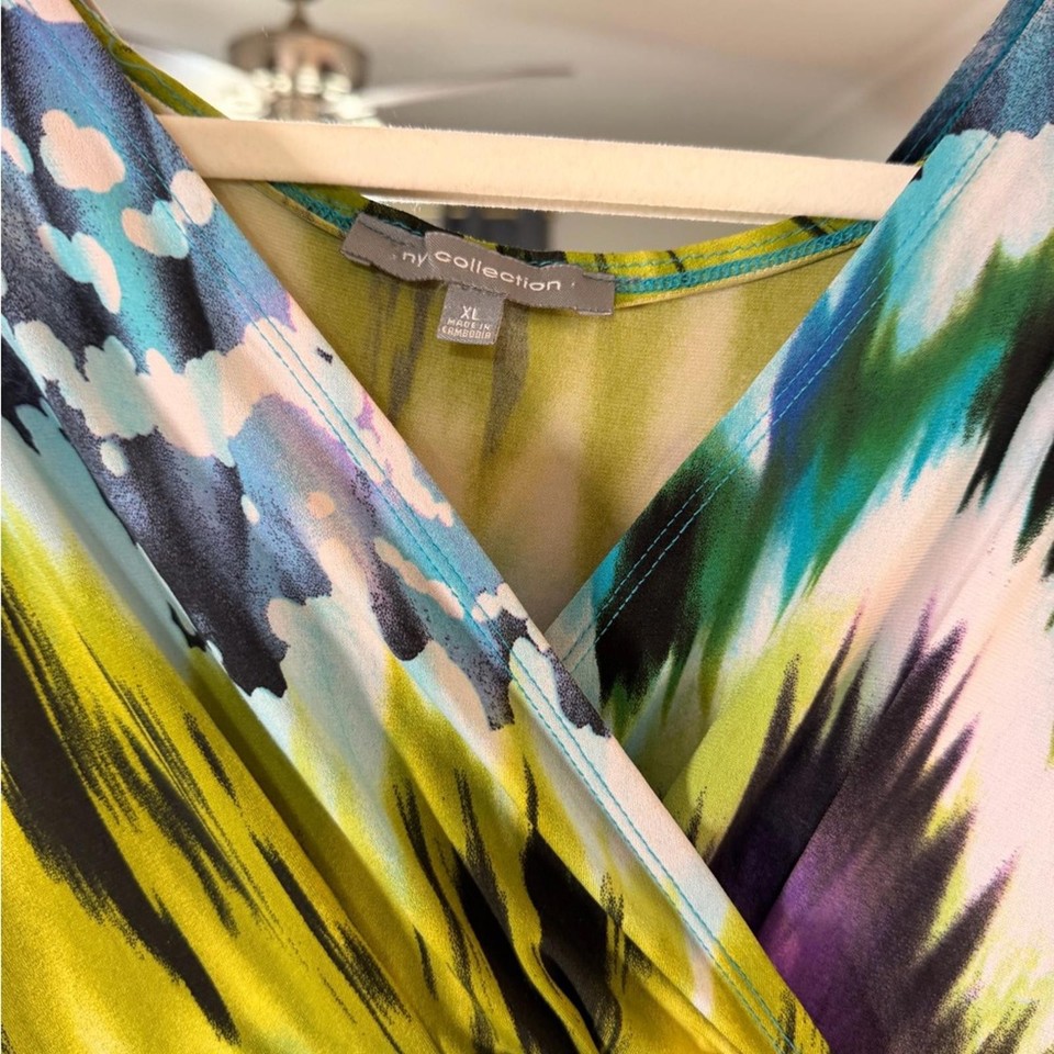 NY Collection Maxi Dress in Teal, Purple, Lime, Black | eBay