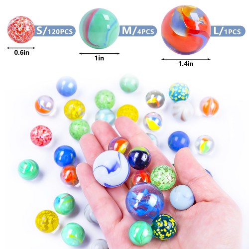 Shindel 125PCS Marbles for Kids, Marbles Assorted Sizes, Great Gift ...