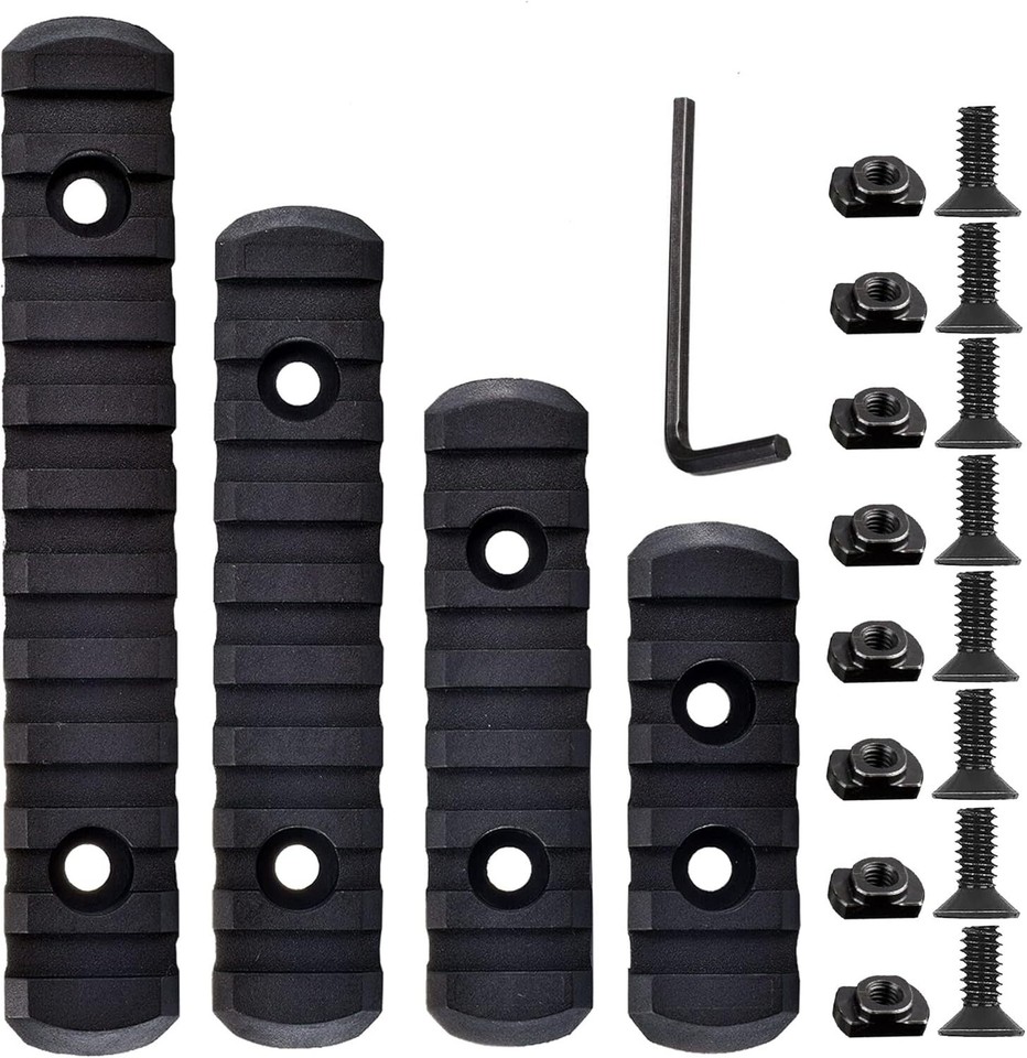 New 6PACK M Lock Picatinny Rail 3/5/7/9/11/13 Slot Set M-Lok Picatinny ...