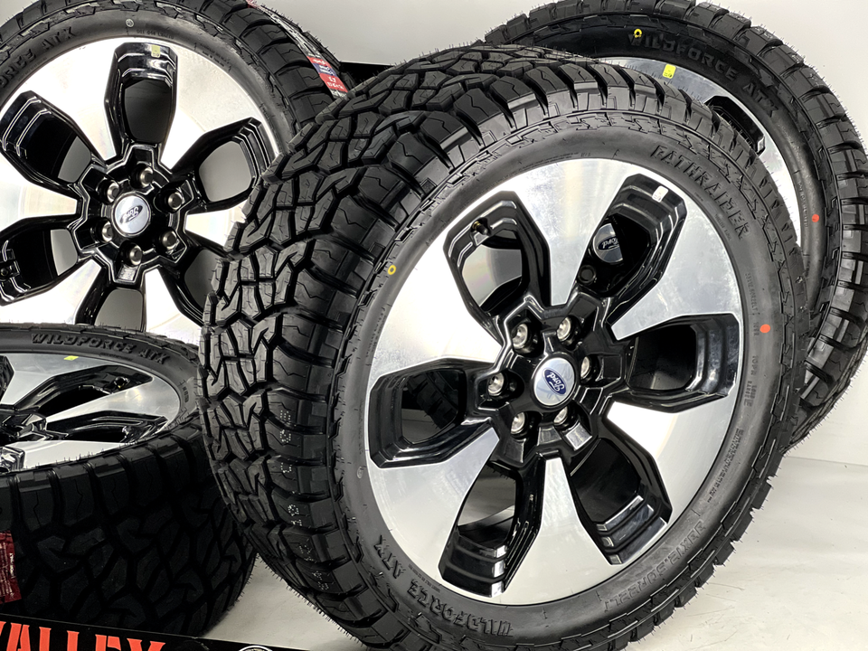 22" Oem Ford F150 RAPTORT LIGHTNING 6X135MM BLACK MACHINED RIMS TIRE ...