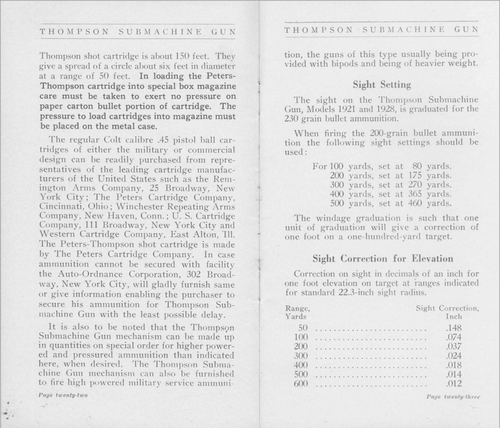 64 Page 1921 1928 1929 HANDBOOK OF THE THOMPSON SUBMACHINE GUN Manual ...