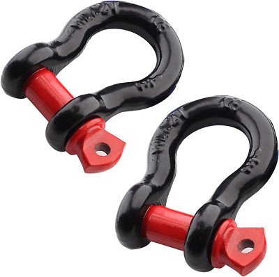 2Pcs 1/2 Inch D Ring Shackle, D Shackle Rugged 12 Ton(26,455 Lbs ...
