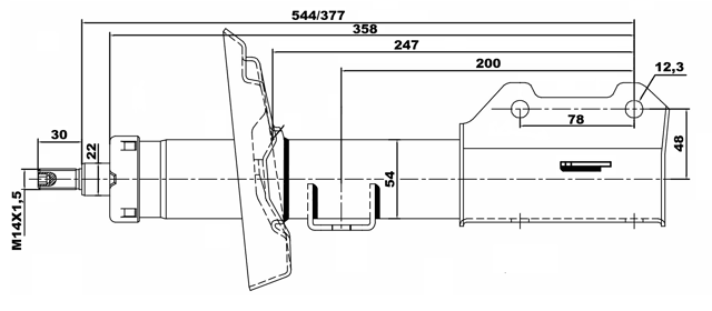 Shock Absorber Front Left Gas.Twin Tube For Holden 0344488, 13354039 ...