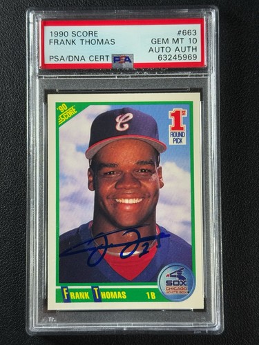 FRANK THOMAS PSA 10 1990 SCORE BASEBALL 1ST ROUND PICK ROOKIE AUTOGRAPH ...