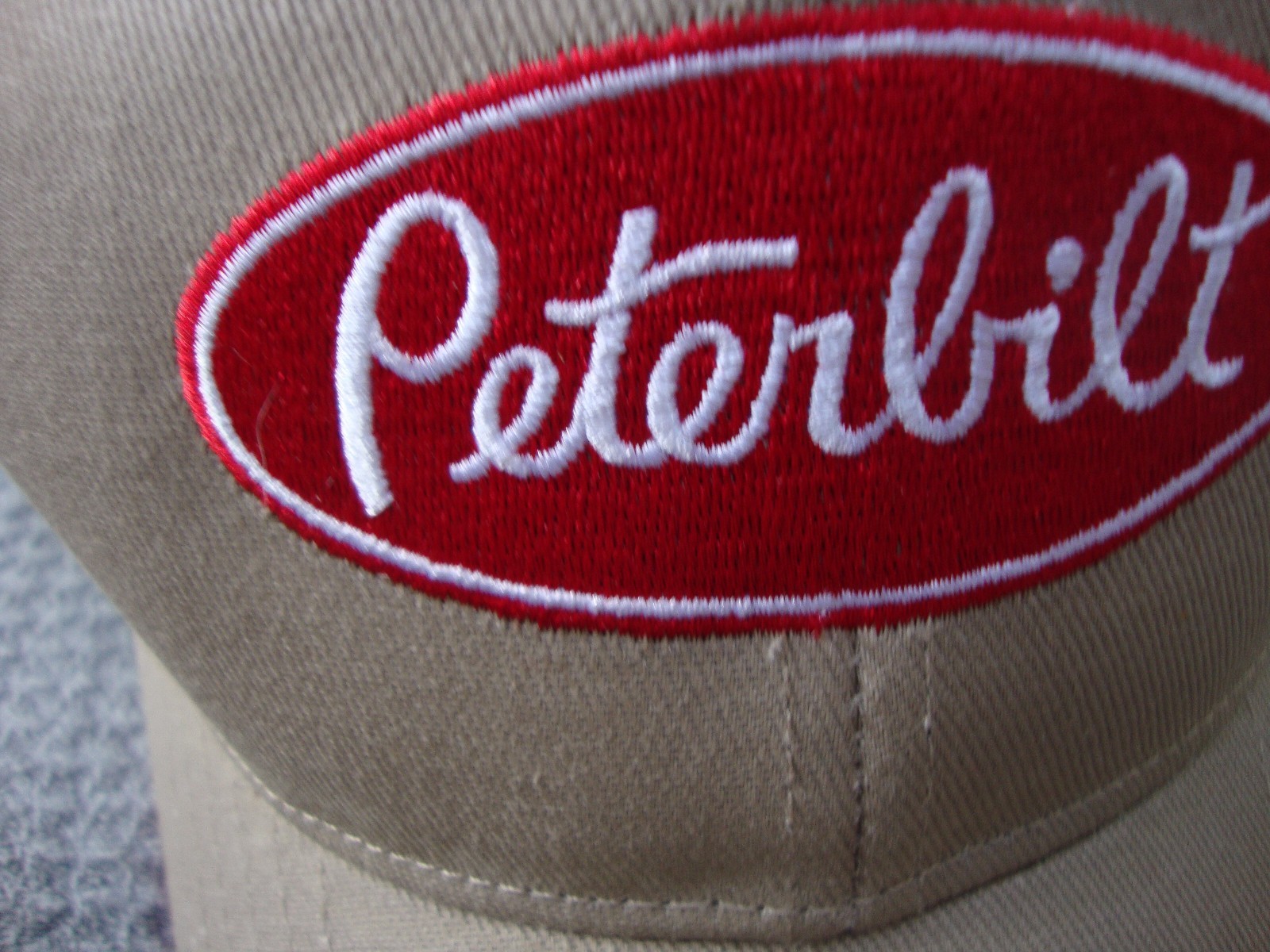 Peterbilt Baseball Cap Hat Velcro Back Khaki Red Hunter's Truck Sales ...