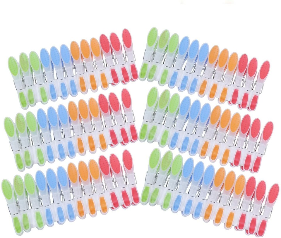 80 pcs Clothes Drying Strong Clips Laundry Home Pegs Windproof Clothes ...