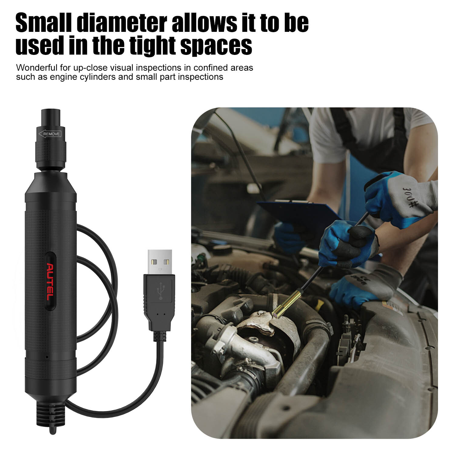 Autel MaxiVideo MV108S 8.5mm Digital Borescope Inspection Camera For ...