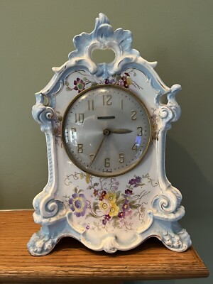 Antique Victorian Porcelain Mantel Clock Shell - No Works, Not Working ...