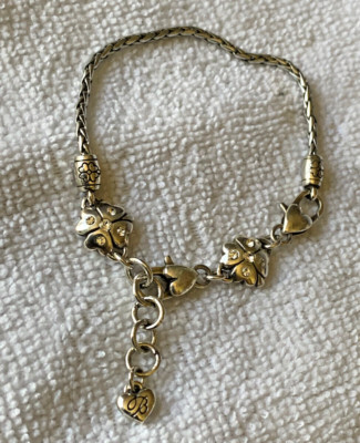 Brighton "Lucky Me" Rhinestone Crystal Clover Charm Adjustable Bracelet | eBay