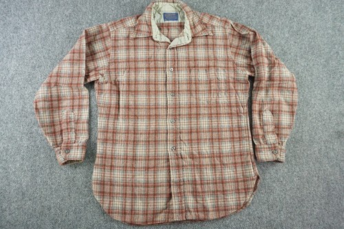Pendleton Shirt Mens Large Red Plaid Vintage Wool Button Front | eBay