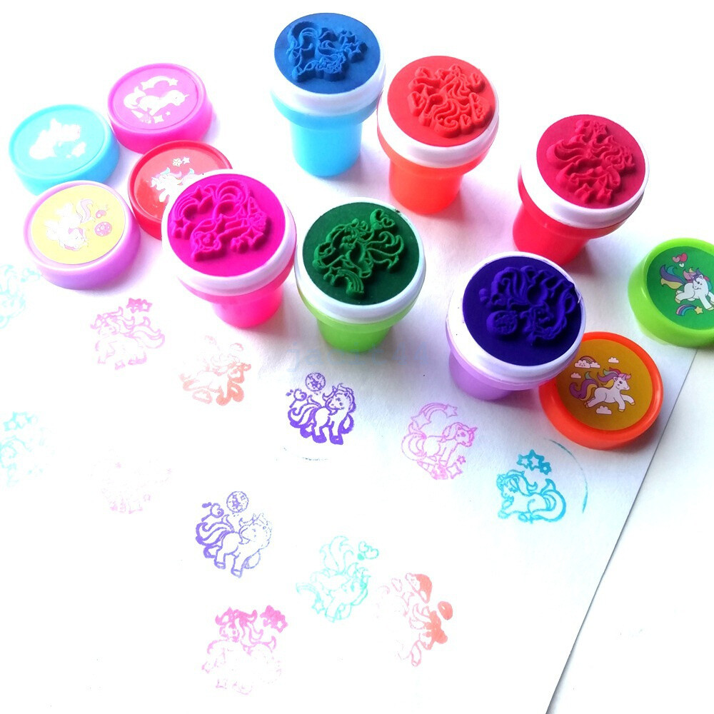 6x Unicorn Ink Stamps Seal - Pinata Toy Loot/Party Bag Fillers Wedding ...