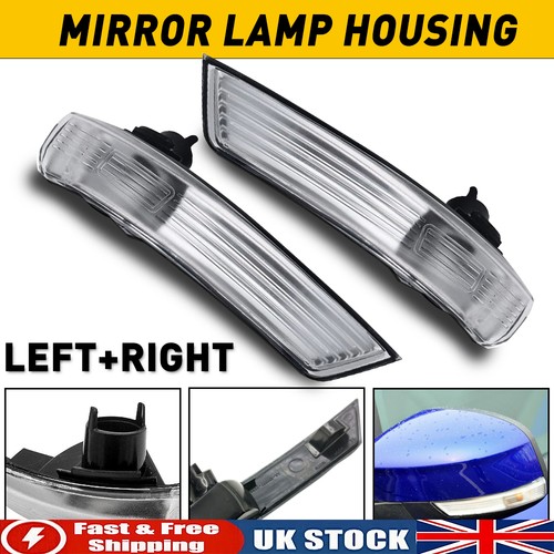 L & R Wing Mirror Indicator Light Lens Cover For Ford Focus MK2 MK3 ...