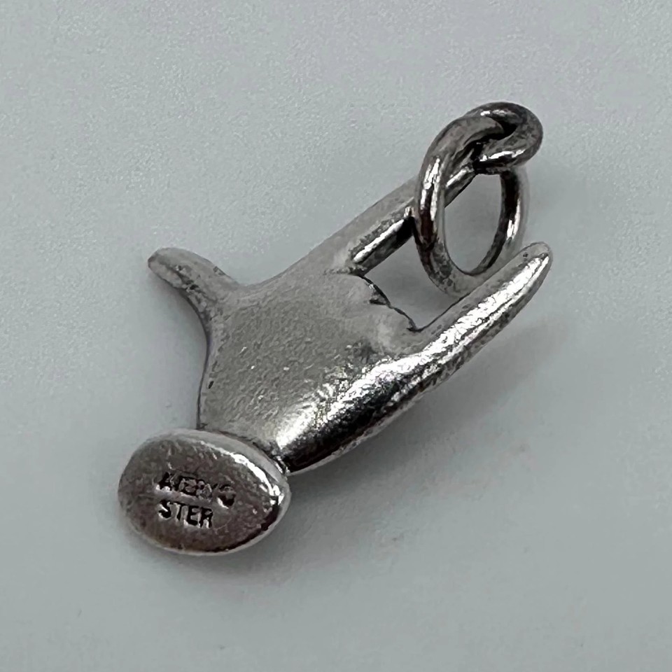 RETIRED James Avery Sterling Silver Charm Pendant Sign Language Hand I ...