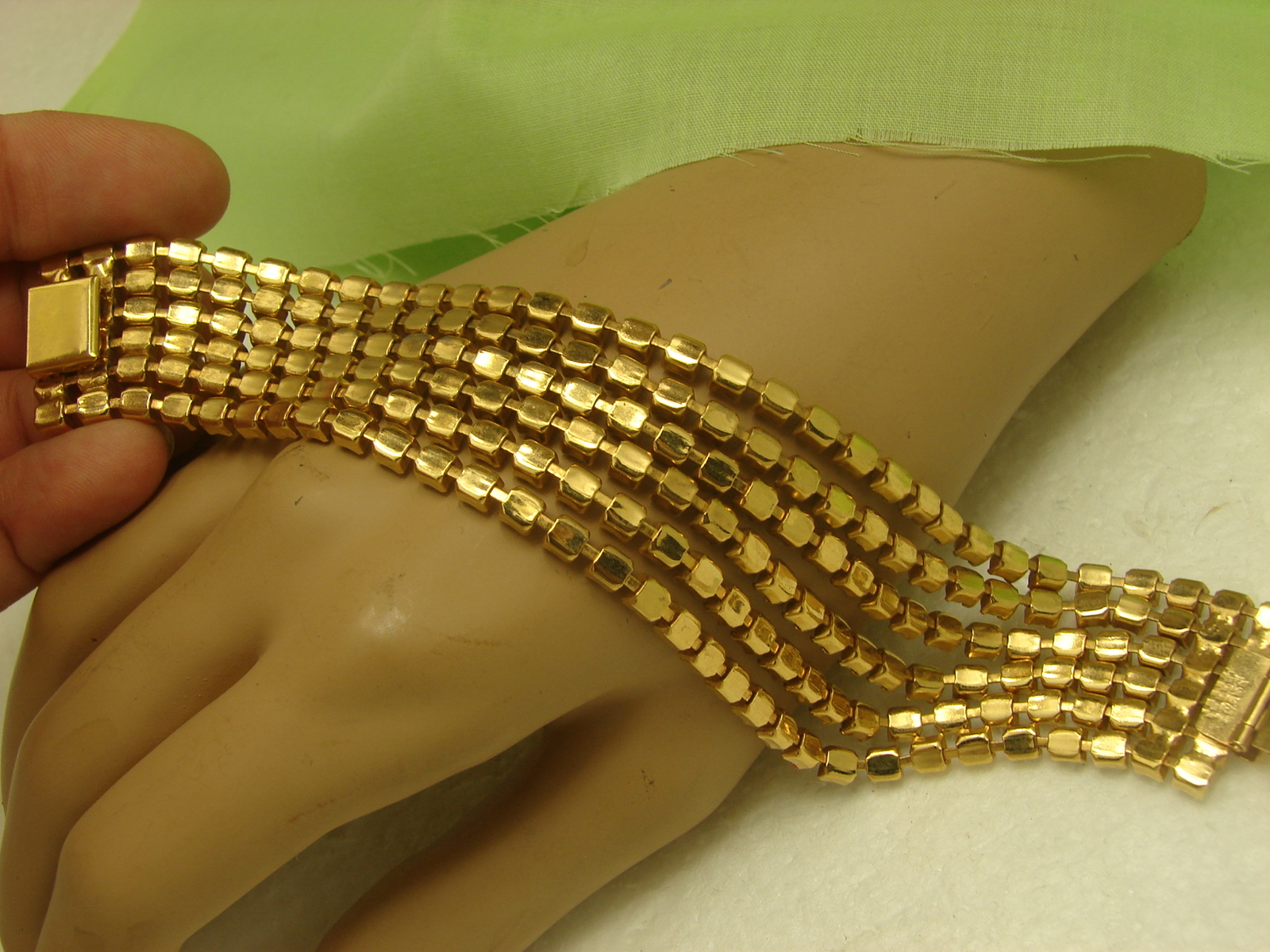 RARE Signed WEISS 6 Row Articulated Chain Link Bracel… - Gem