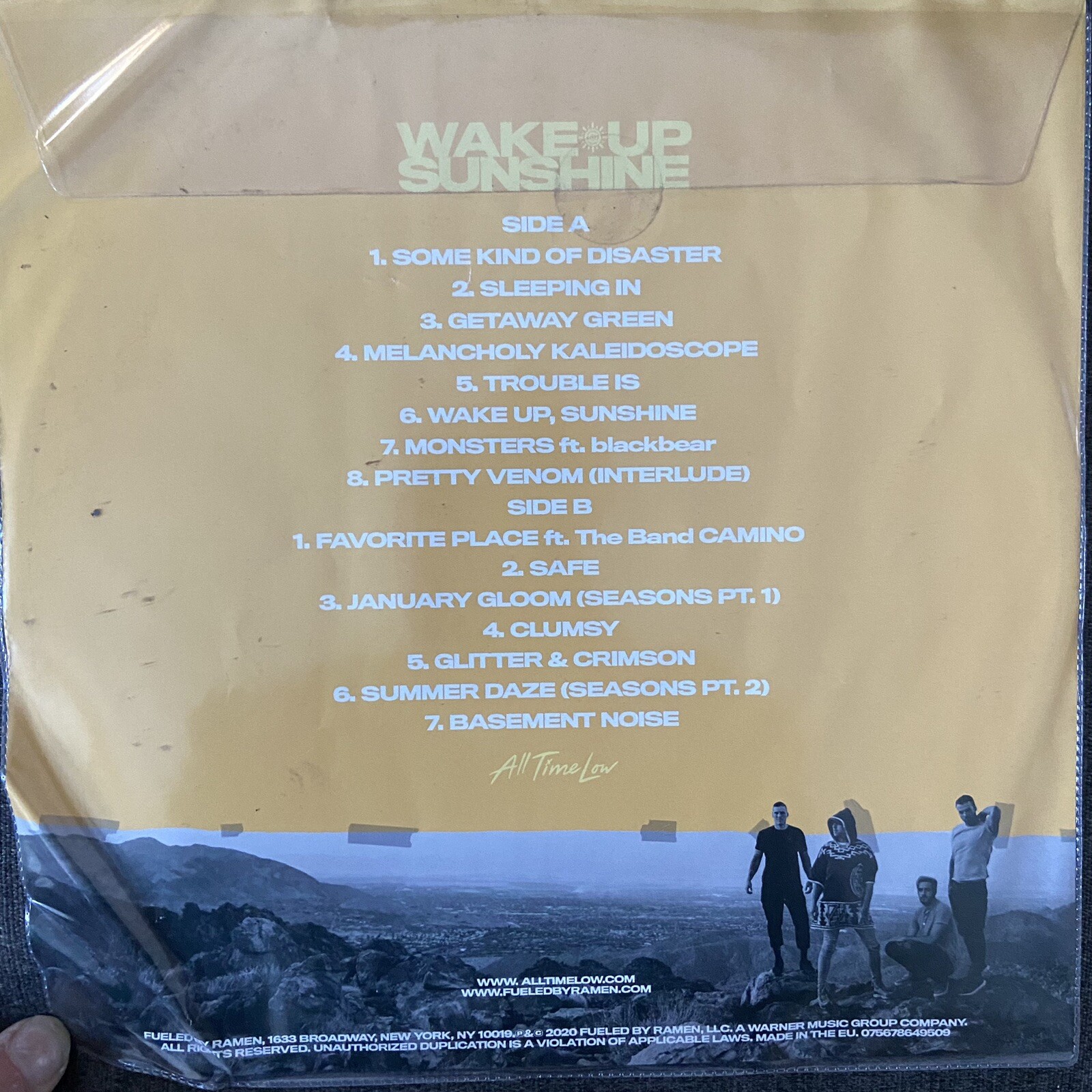 All Time Low “Wake Up Sunshine” 12 Inch Vinyl LP Picture Disc EX/VG+ ...