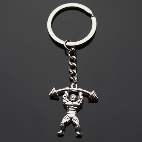 Weight Lifting Dumbbell Muscle Man Pendant Charm Keychain Key Chain ...