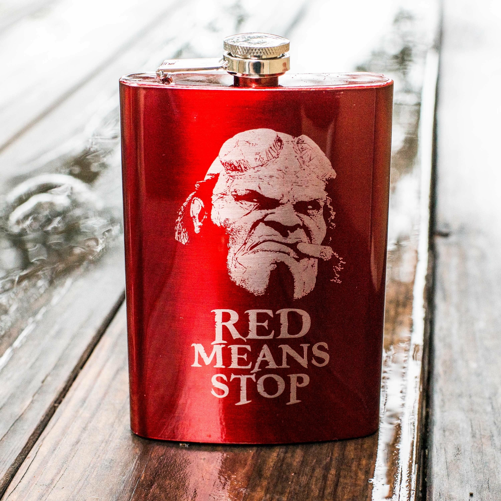8oz RED Red Means Stop Flask | eBay