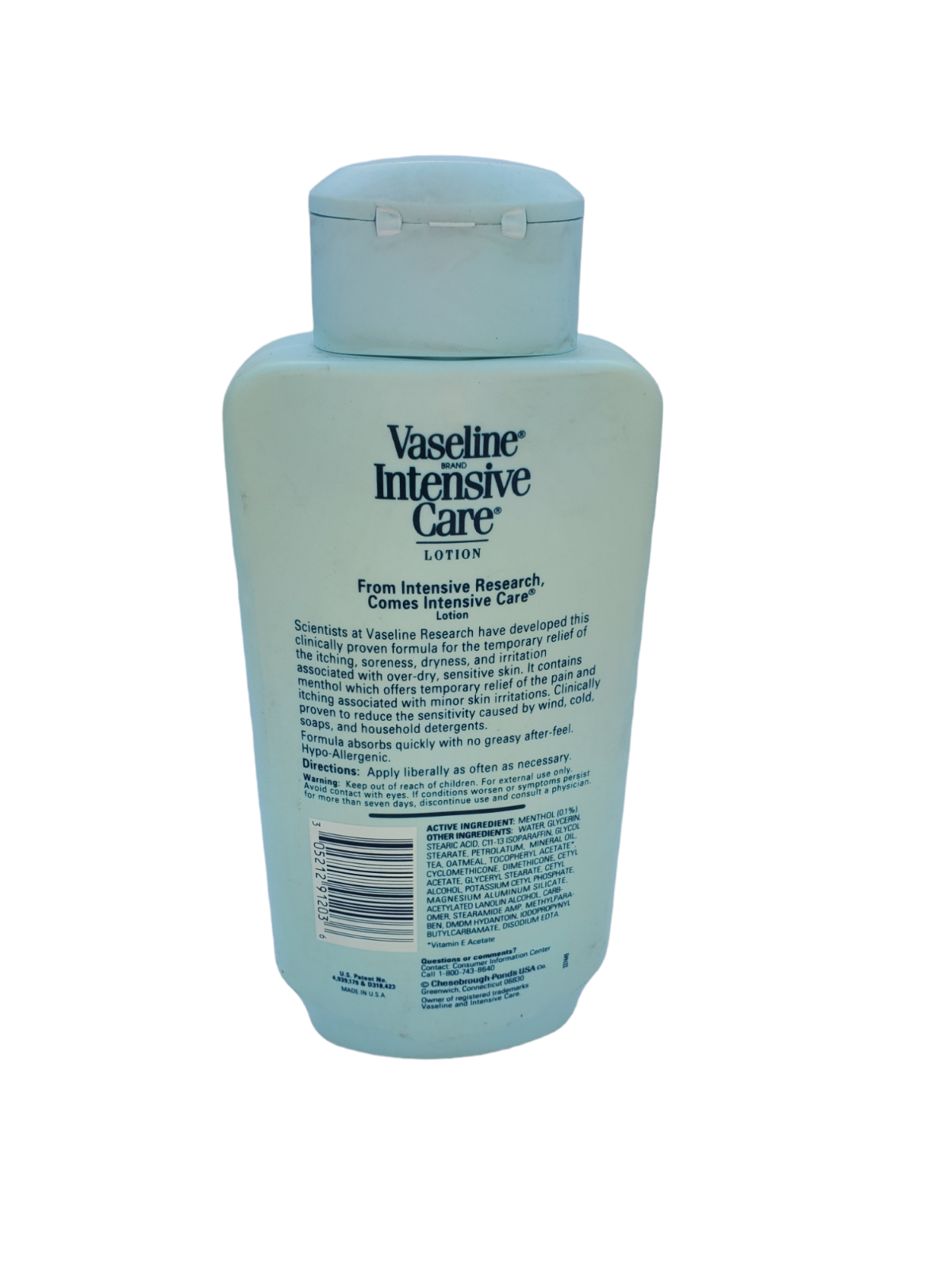 Vintage 80s/90s Vaseline Intensive Care Lotion Sensitive Skin Formula ...