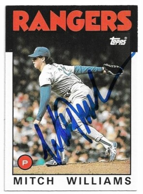 MITCH WILLIAMS Autographed Signed 1986 Topps Traded ROOKIE card Rangers ...