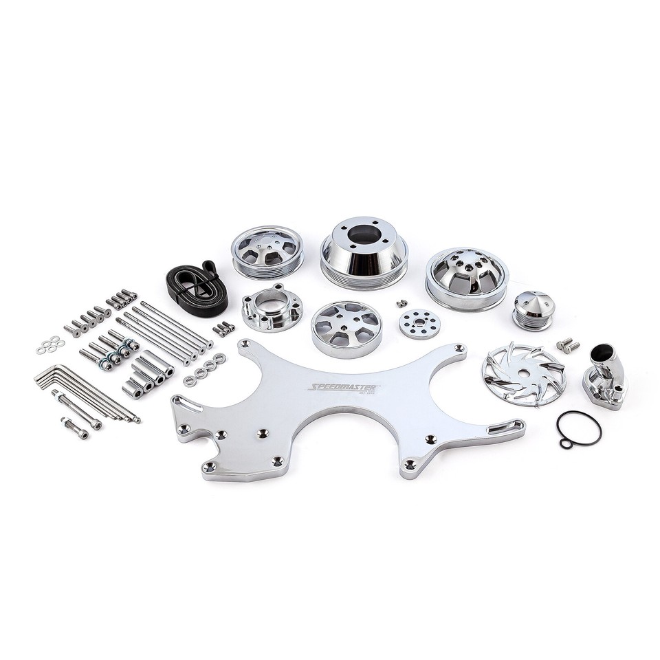 Ford SB 289 302 351w Aluminum Complete Serpentine Engine Pulley Kit ...