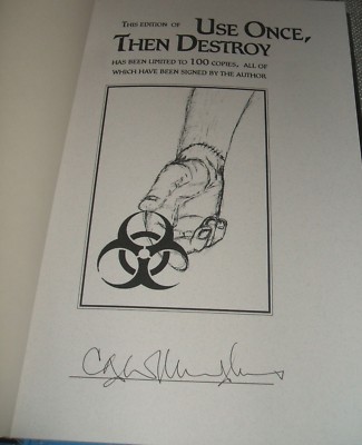 Use Once Then Destroy Conrad Williams 2004 Nightshade 1st ed. Signed ...