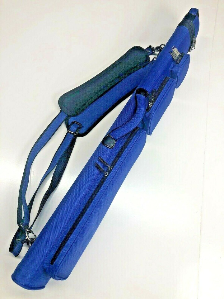 J&J Blue 3 Butt 4 Shaft 3x4 / 2x5 Duranylon Pool Cue Case With Backpack ...