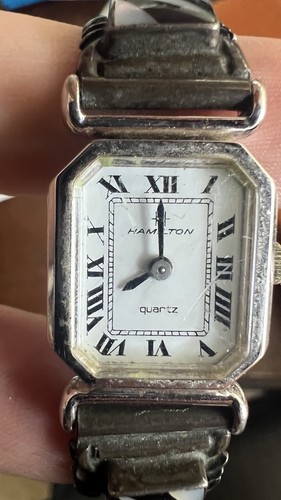 Vintage Hamilton Ladies Tank Watch Quartz New Battery Runs Keeps Time W ...