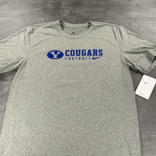 Nike BYU Cougars Shirt Mens Medium Gray Dri Fit Football Team Player ...