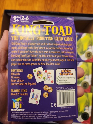2008 Gamewright King Toad The Royally Ribbiting Card Game 22 Pack Lot ...