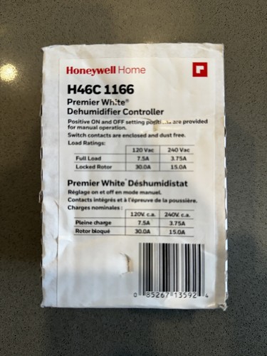 Honeywell Wall-Mount Dehumidistat, White - H46C1166 (R1) | eBay