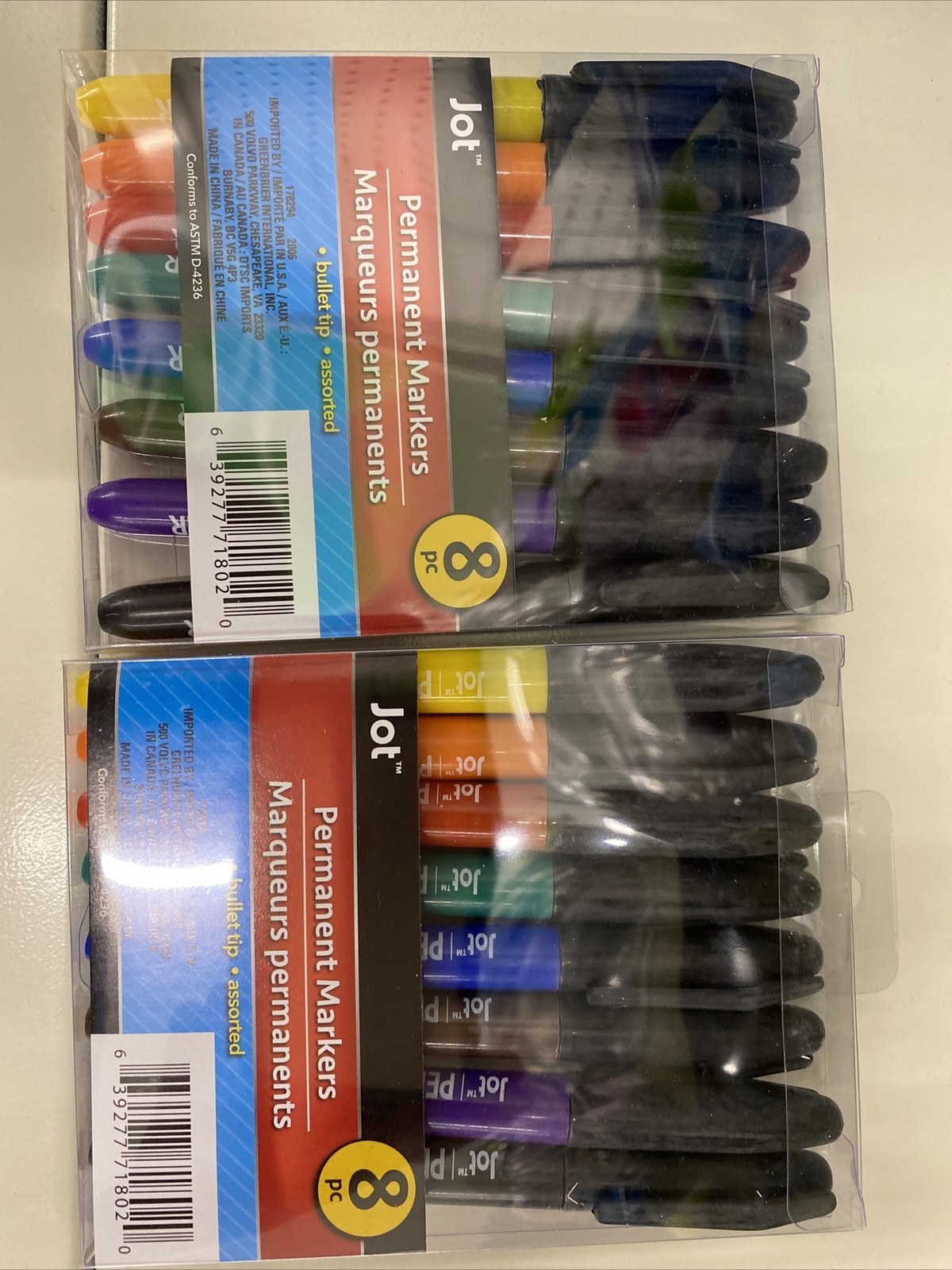 2 Packs of 8 Permanent Markers by Jot Bullet Tip, Assorted Colors Brand ...