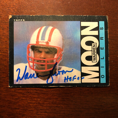 Warren Moon Autographed 1985 Topps Football Rookie Card Signed Auto | eBay