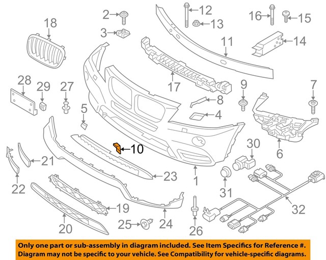 BMW OEM 51117276426 Front Bumper Center Bracket for sale online | eBay