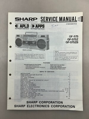 Sharp GF-575 Original Service Manual Free Shipping | eBay