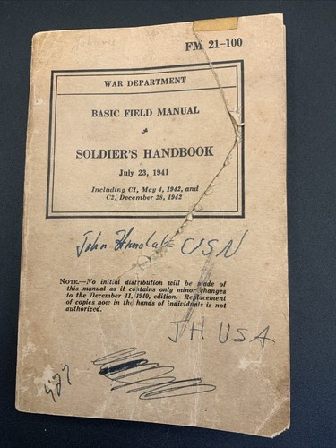 War Department Basic Field Manual SOLDIER'S HANDBOOK JULY 23, 1941 | eBay