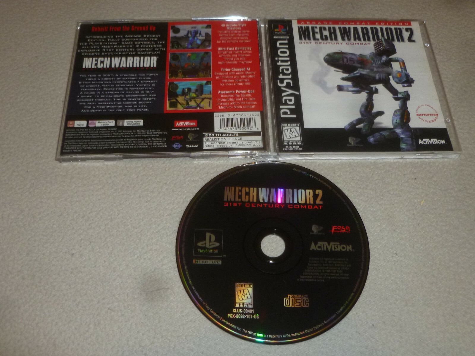 PLAYSTATION PS1 GAME MECH WARRIOR 2 ARCADE COMBAT EDITION W CASE ...