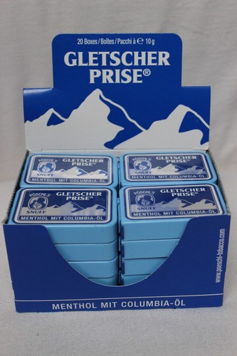20 X 10 g Gletscherprise Snuff Schnupftabak Frisch und OVP Gletscher ...
