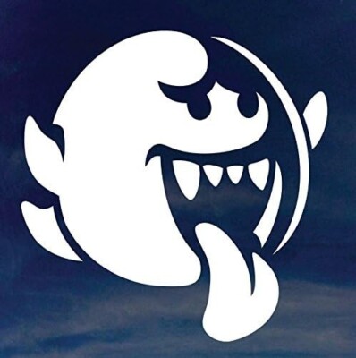 Boo Ghost Mario Two Pack White Vinyl Decal Car Window Laptop Tablet ...