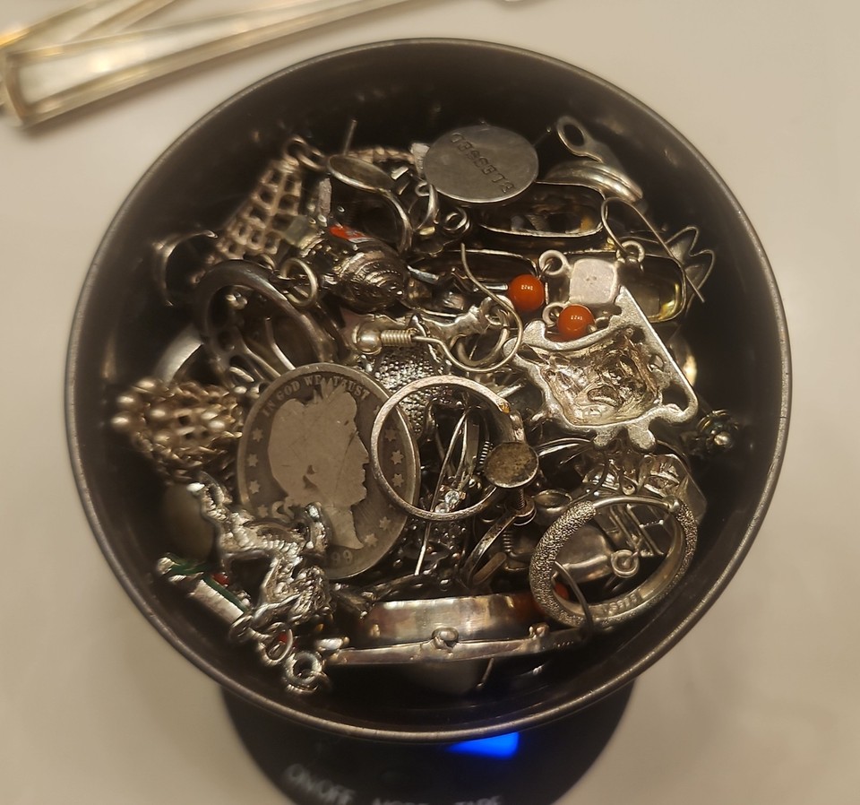 10.552 oz Sterling Silver Jewelry Lot 925 Wearable w/ Scrap Stones NO ...