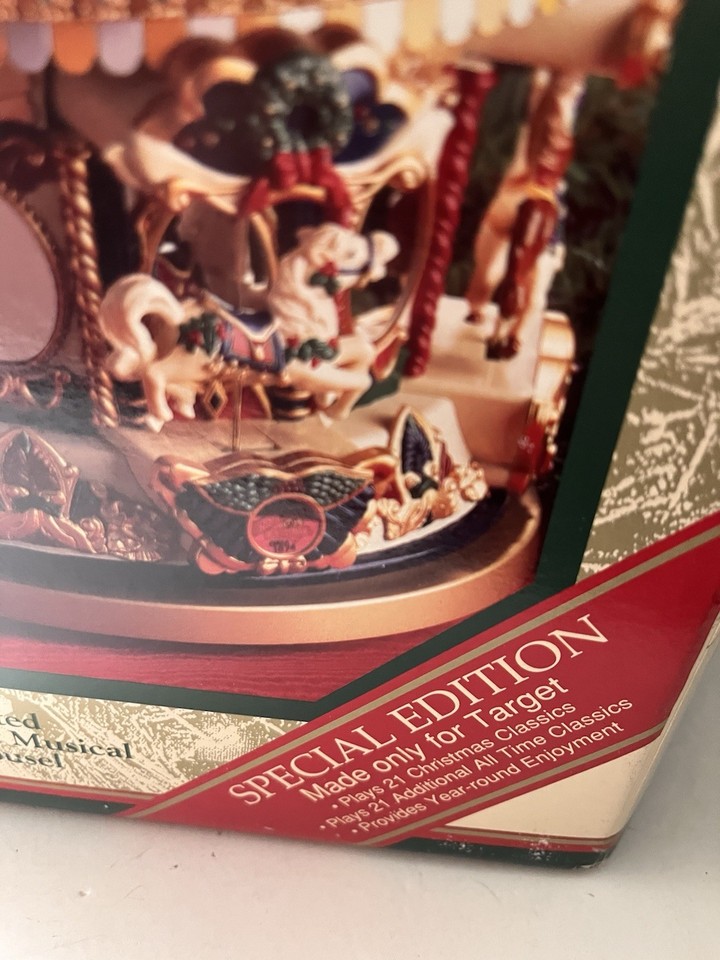 MR CHRISTMAS MUSICAL MERRY GO ROUND LIGHTED ANIMATED CAROUSEL 42 SONGS ...