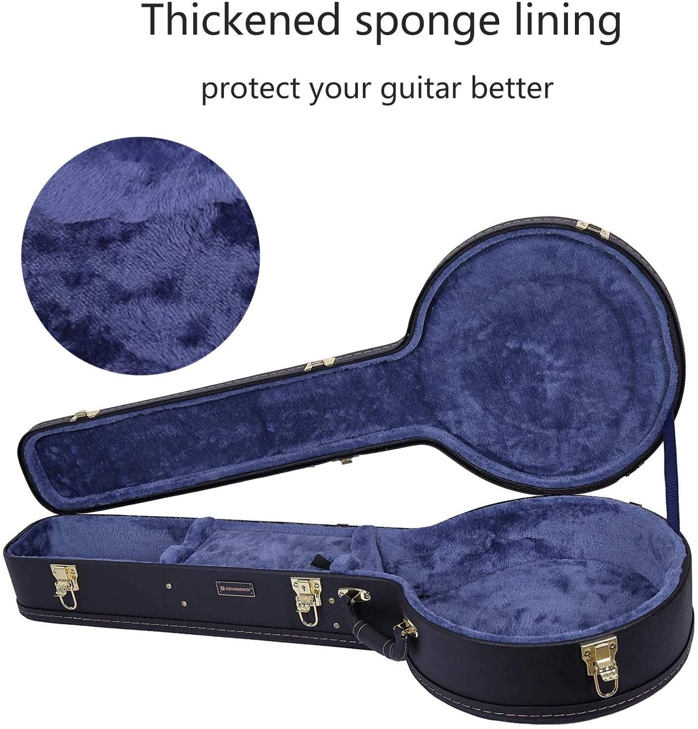 Crossrock Banjo Case, 5 String Resonator Banjo Box,Vintage Bluegrass ...