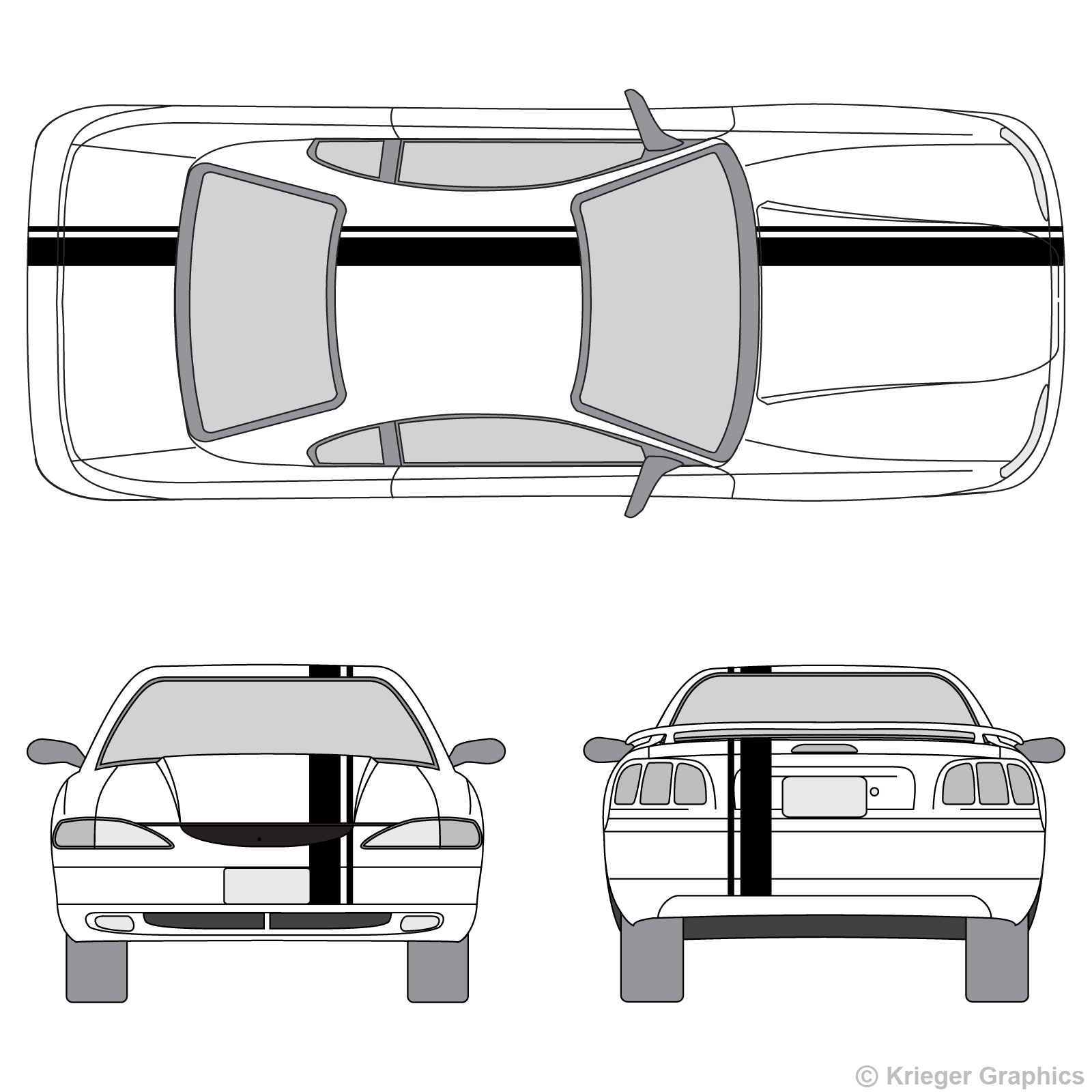 Single Offset Rally Racing Stripes 3M Vinyl Stripe Decals for Ford ...