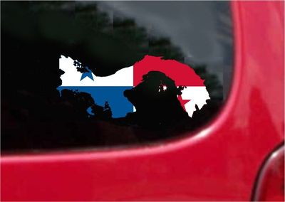 2 (PCS) Panama Outline Map Flag Decals Stickers Full Color/Weather ...