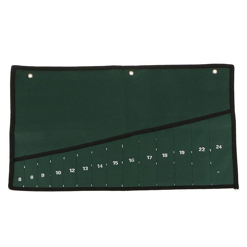 2Pcs 6-14 Pocket Canvas Spanner Wrench Tool Roll Up Bag Pouch Case Box ...