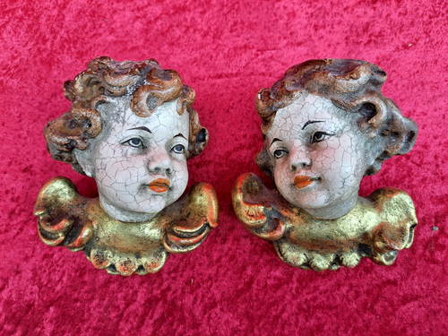Paire De Putti, Anges, 2 Belles, Vieux Figurines En Bois, Putto, Bois ...