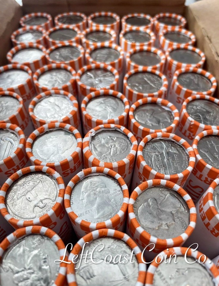 (1) $10 UNSEARCHED WASHINGTON QUARTER BANK ROLL, CIRCULATED, MIXED ...