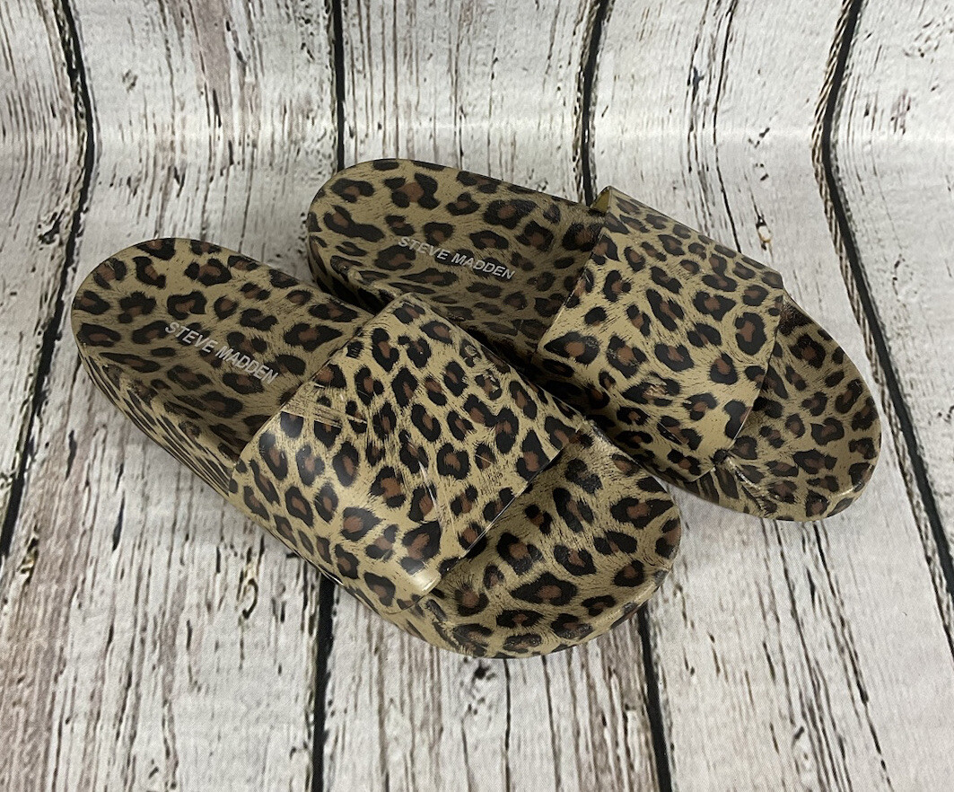 Steve Madden Sofi Leopard Print Slides Women’s Sz 6 PreLoved Sandals ...